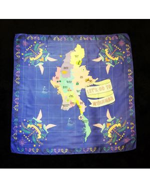 Myanmar Map Scarf